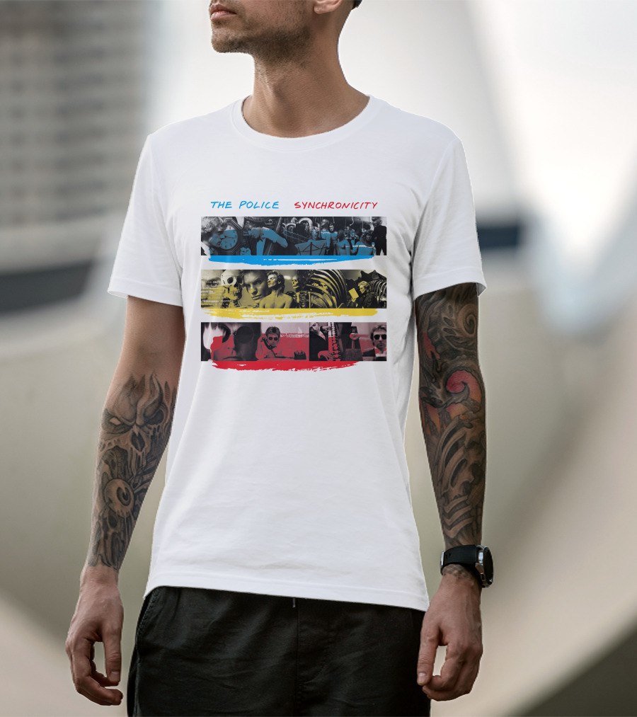 The Police Synchronicity Album Art Stripes T-Shirt