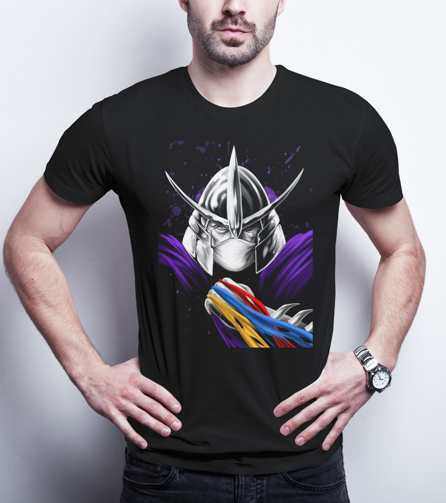 Shredder Ninja Turtles Villain With Colorful Energy Bands T-Shirt