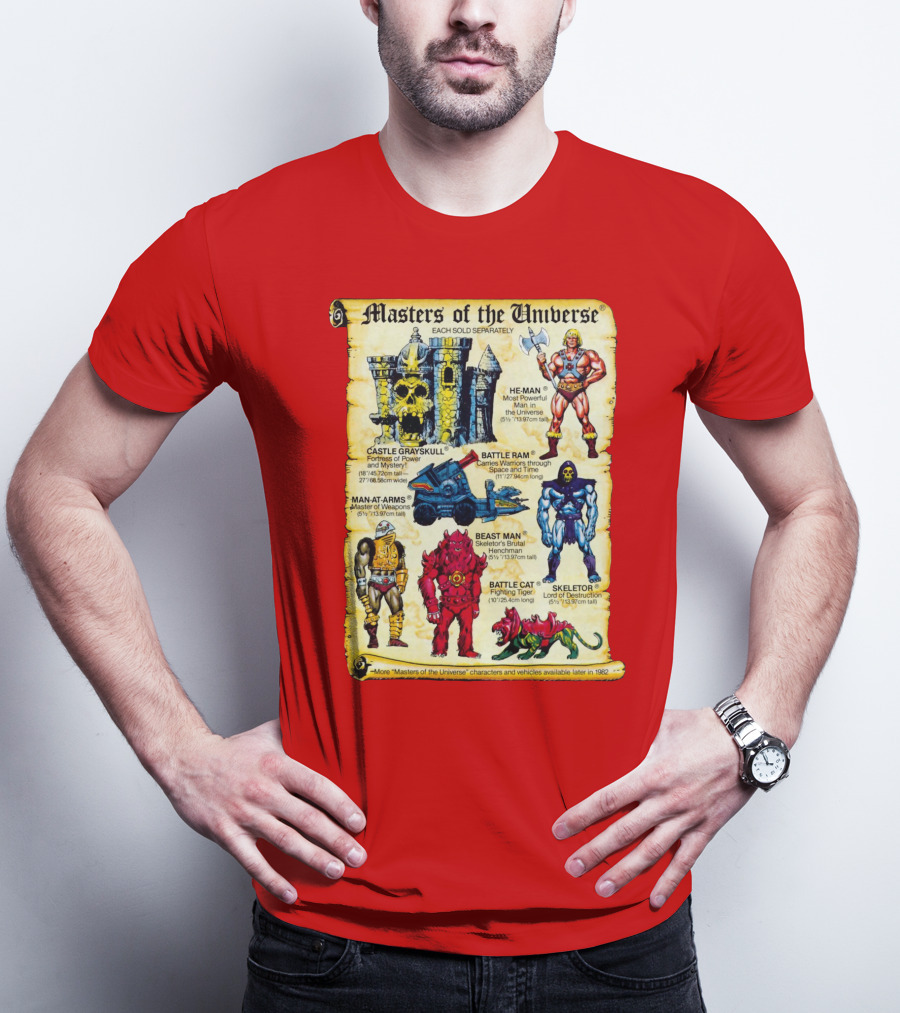 Masters Of The Universe He-Man Castle Grayskull Skeletor Battle Ram Man-At-Arms Beast Man Battle Cat T-Shirt