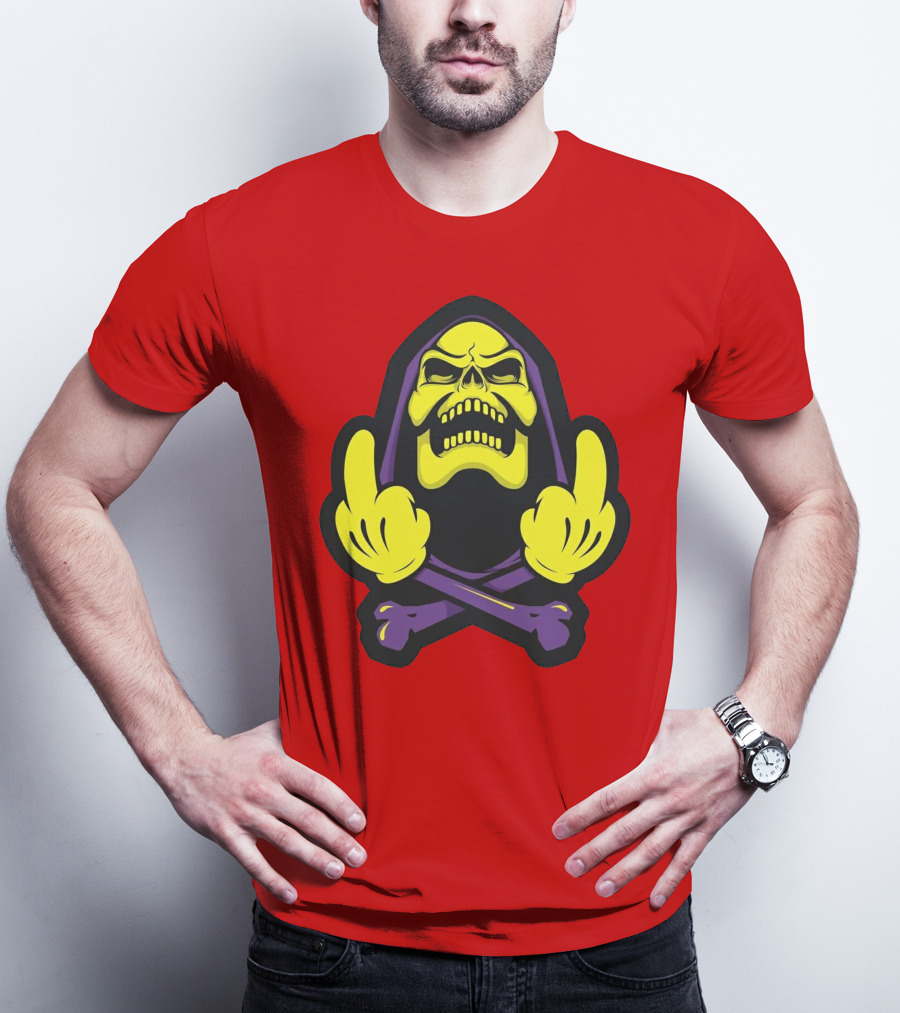 Skeletor Masters Of The Universe Skull Crossbones Gesture T-Shirt