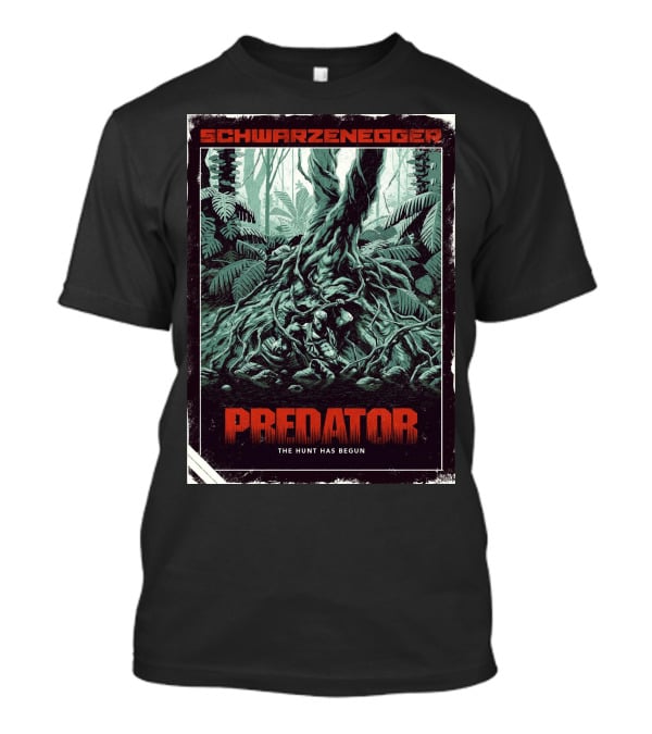 Schwarzenegger Predator The Hunt Has Begun T-Shirt