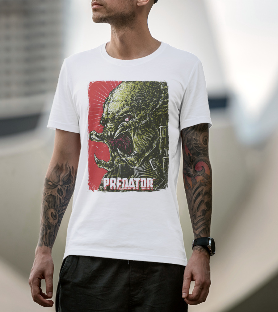 Predator Alien Creature Stylized Artwork Vintage Film T-Shirt