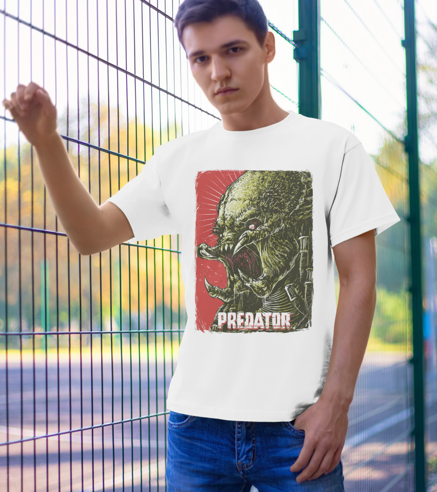 Predator Alien Creature Stylized Artwork Vintage Film T-Shirt