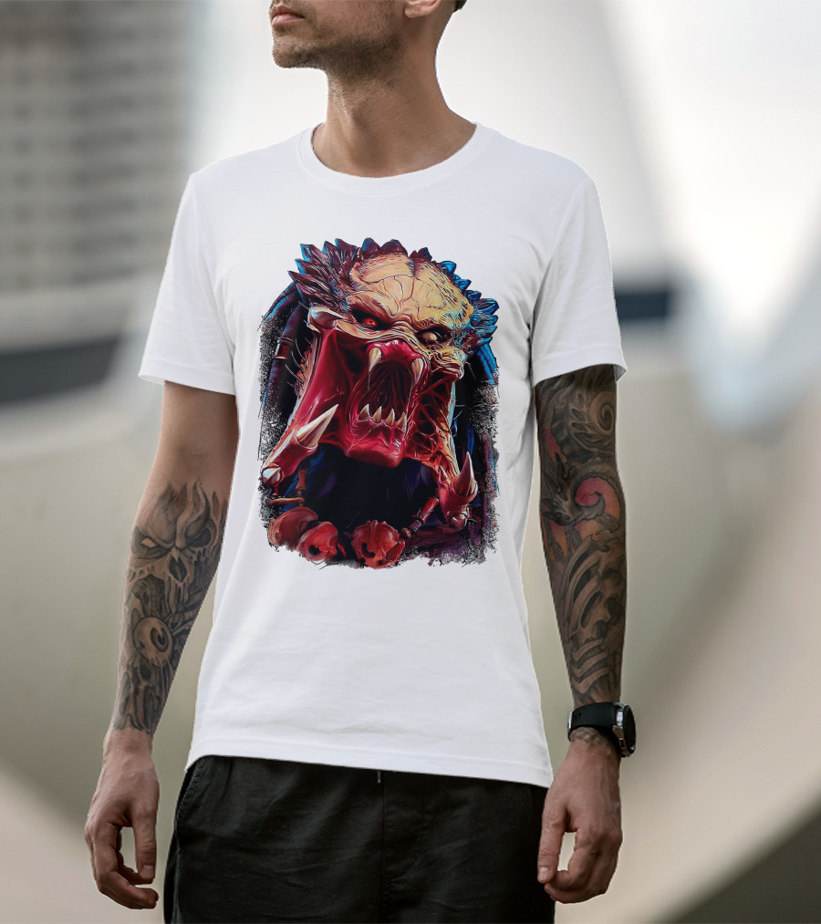 Predator Alien Creature Roaring Face T-Shirt