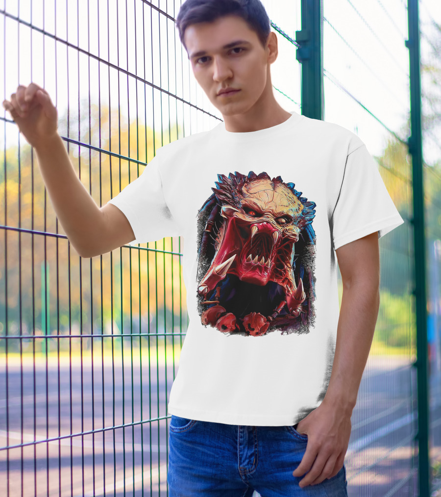 Predator Alien Creature Roaring Face T-Shirt