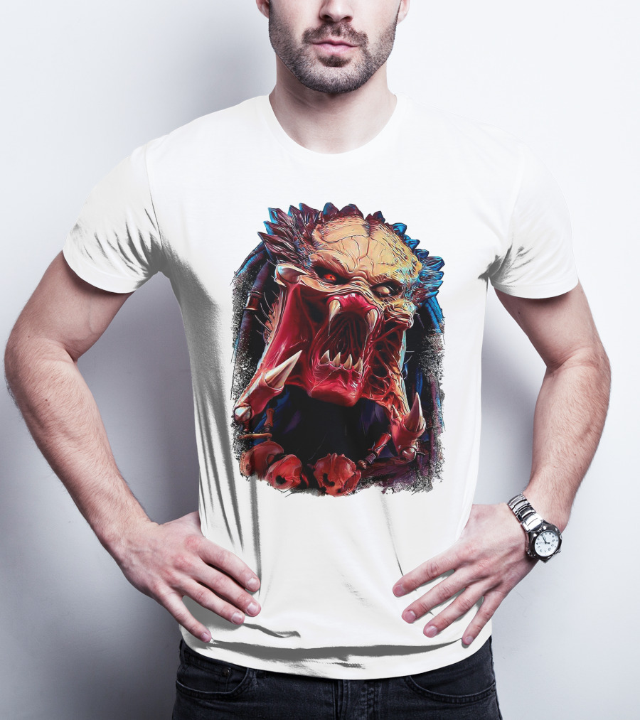 Predator Alien Creature Roaring Face T-Shirt