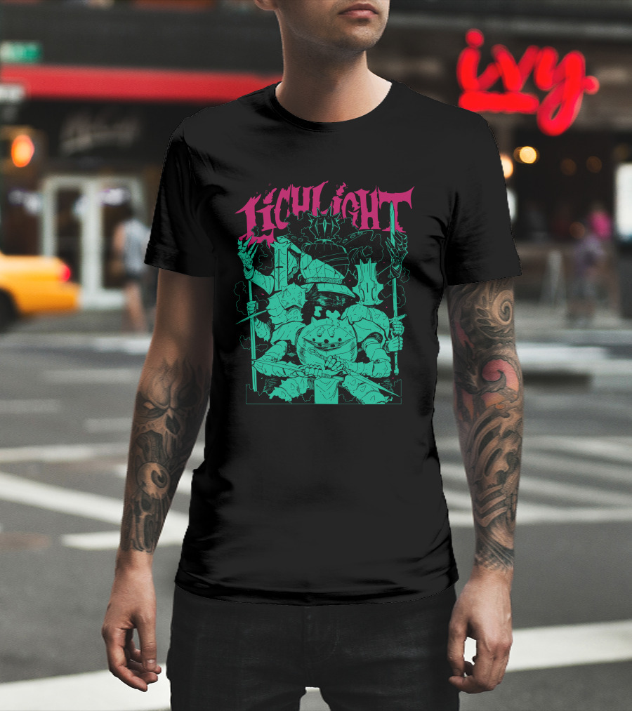 Lichlight Medieval Knight Skeleton Warrior T-Shirt