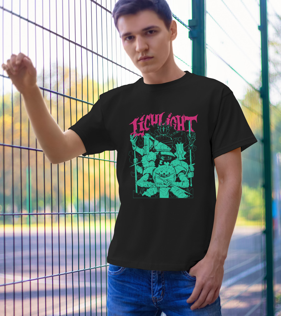 Lichlight Medieval Knight Skeleton Warrior T-Shirt