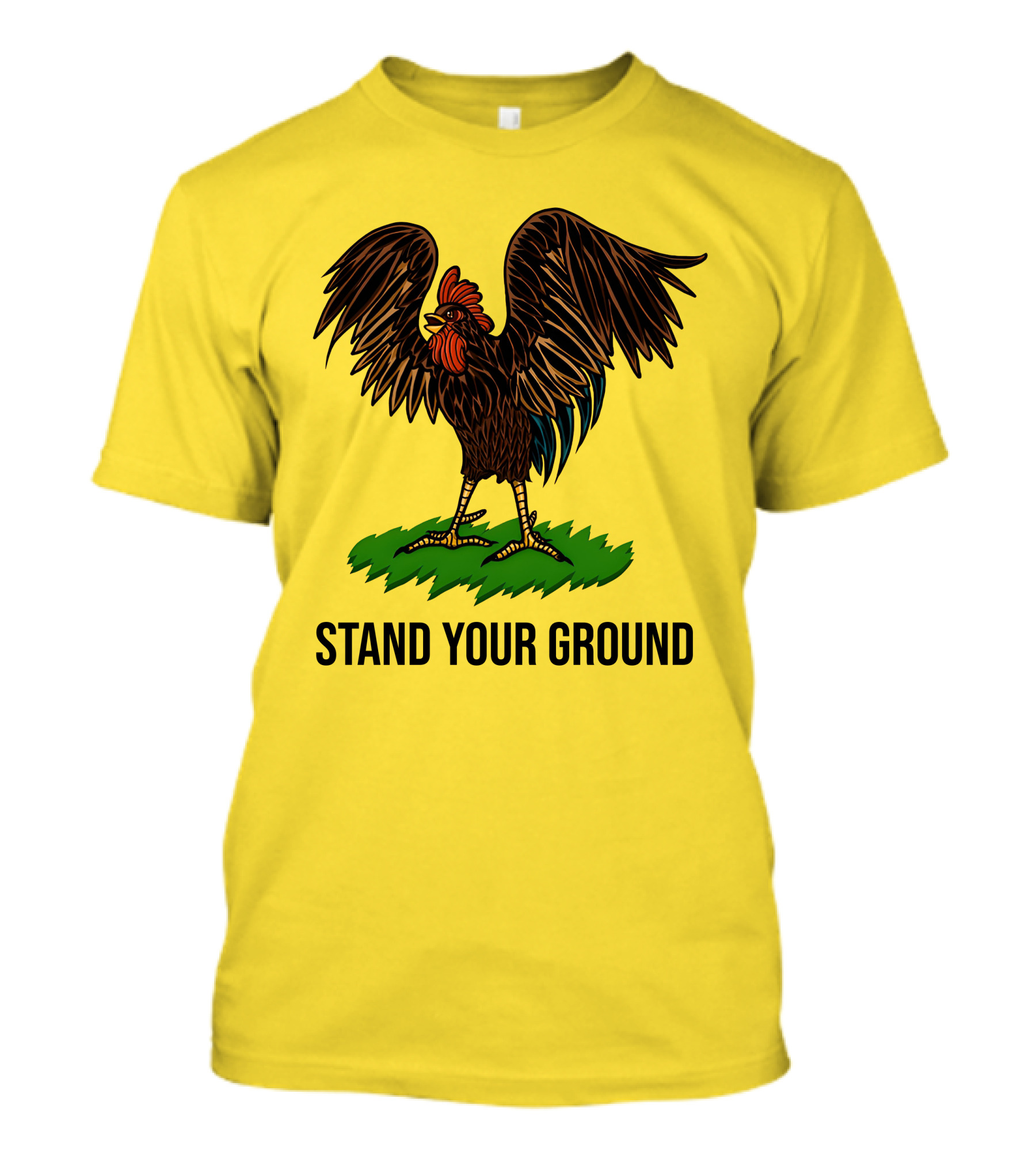 Stand Your Ground Rooster On Grass T-Shirt
