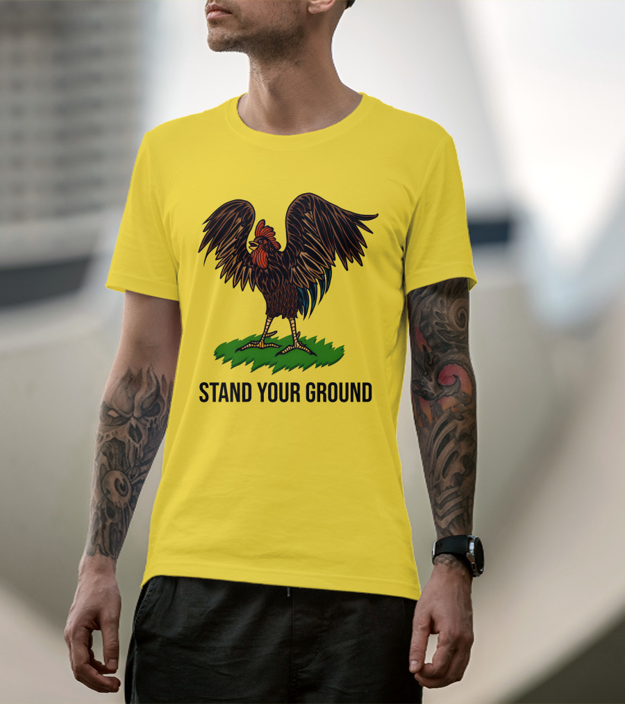 Stand Your Ground Rooster On Grass T-Shirt
