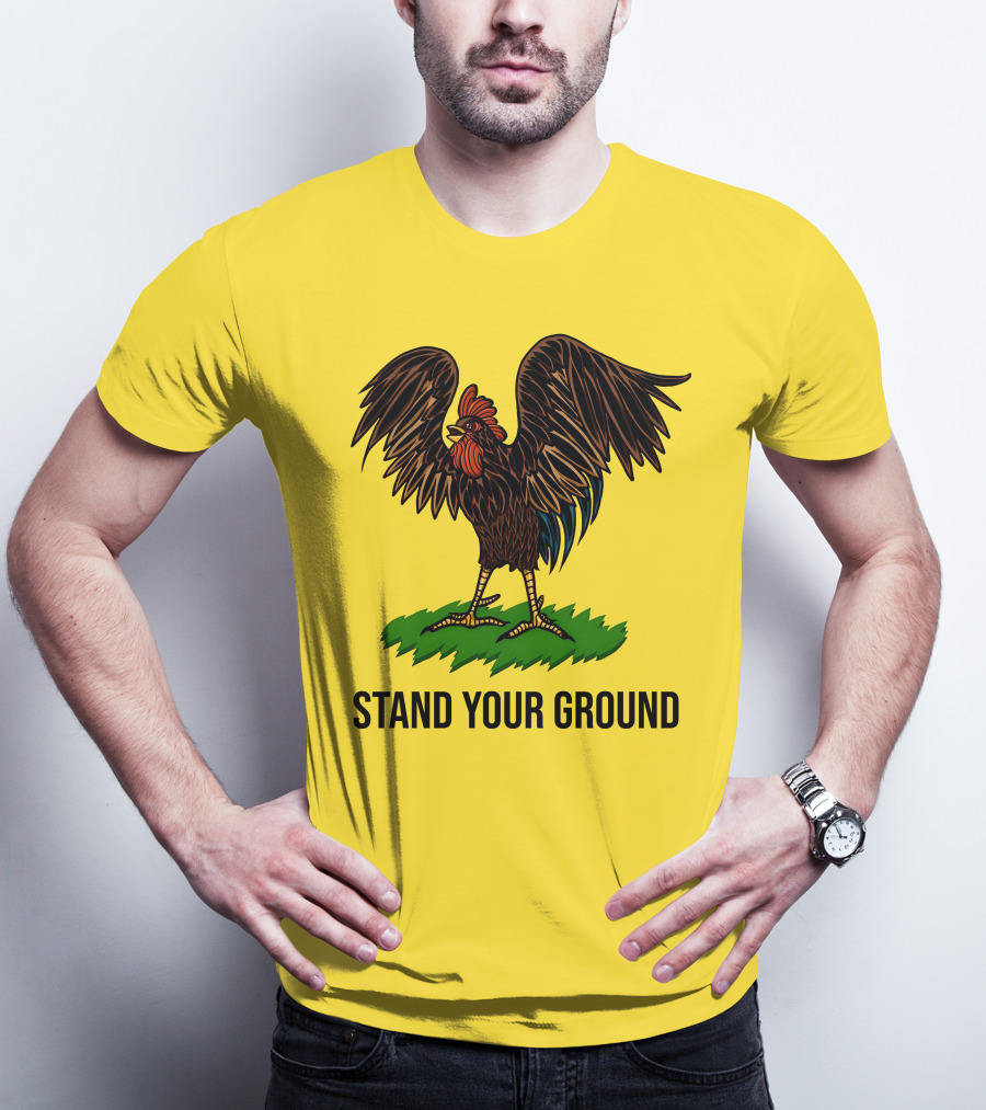 Stand Your Ground Rooster On Grass T-Shirt