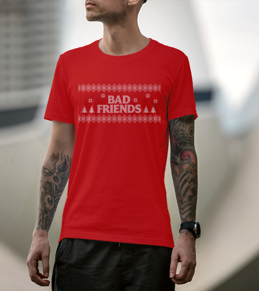 Bad Friends Red Holiday T-Shirt