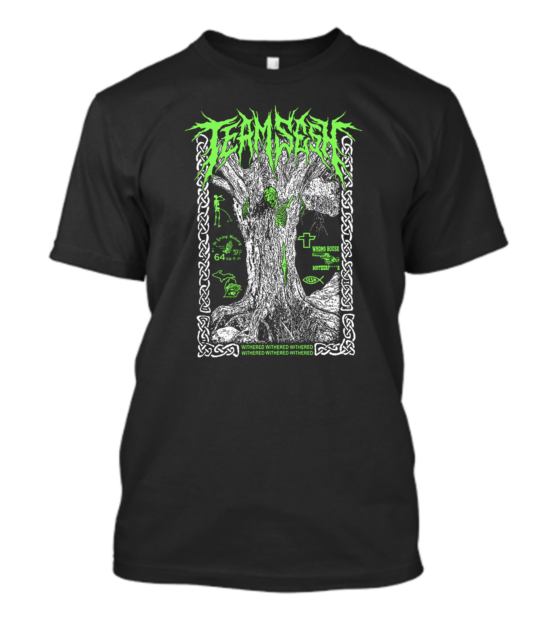 Teamsesh Withered Green Tree Wrong House Mothman 64 T-Shirt