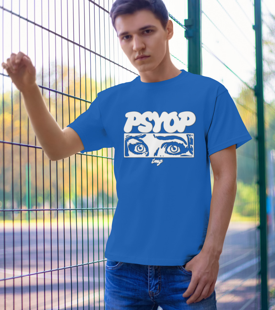PSYOP TMG Eye Design Crewneck T-Shirt