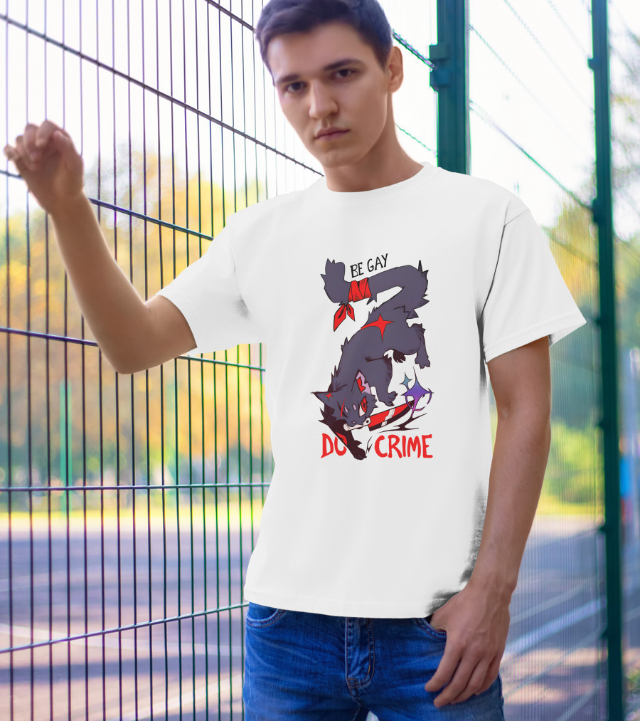 Saltmalkin Merch Laney Be Gay Do Crime Cat T-Shirt