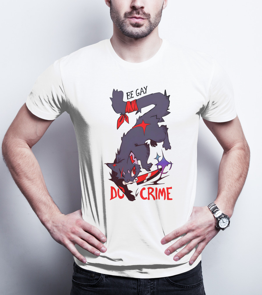 Saltmalkin Merch Laney Be Gay Do Crime Cat T-Shirt