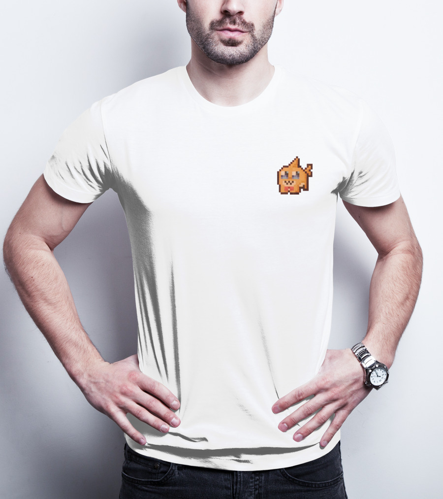 The Click Merch Pixel Mango Character Tee White T-Shirt