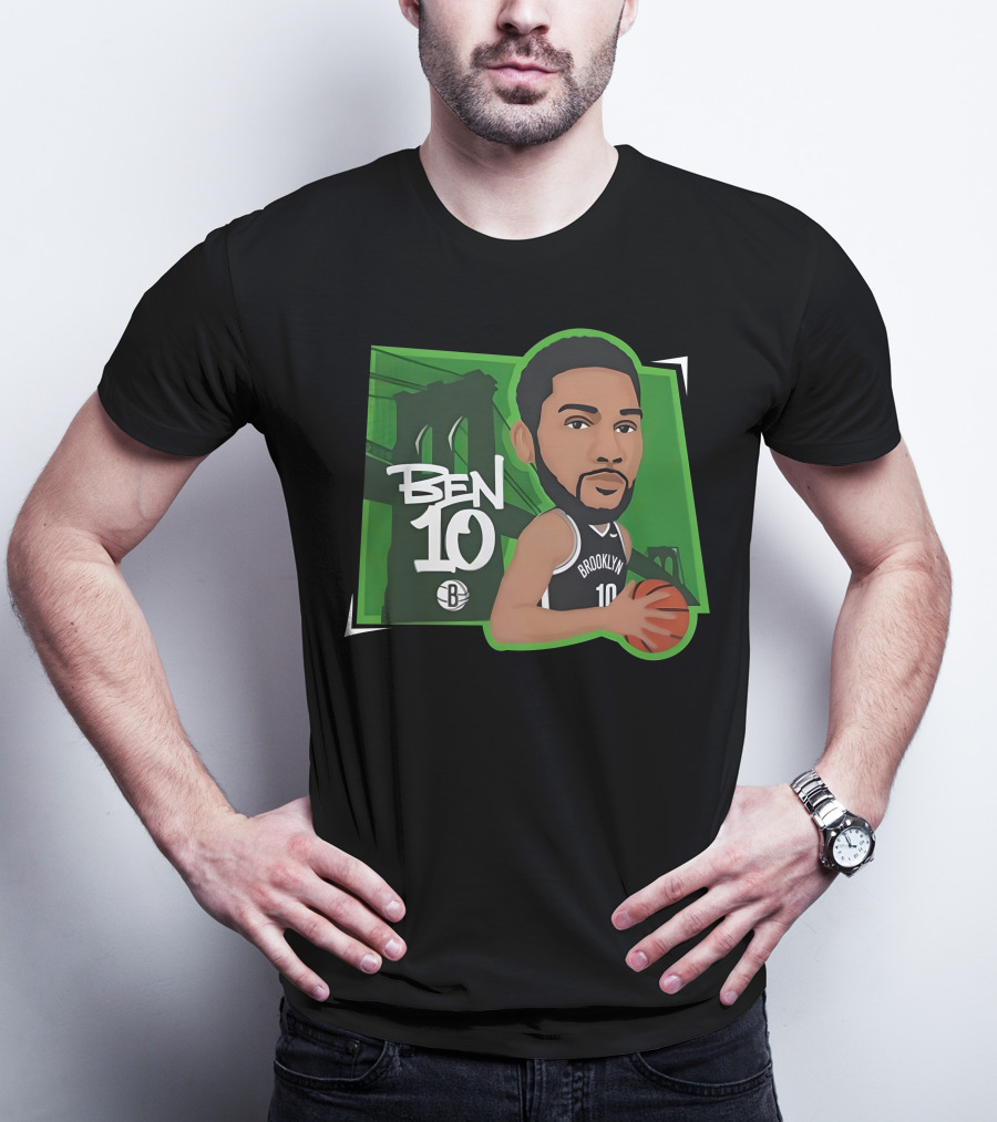 Ben 10 Brooklyn Basketball Caricature With Bridge Background T-Shirt