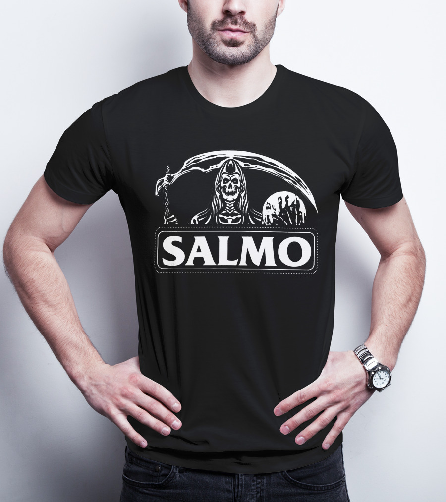 Santa Salmo Muerte Grim Reaper Holding Scythe T-Shirt