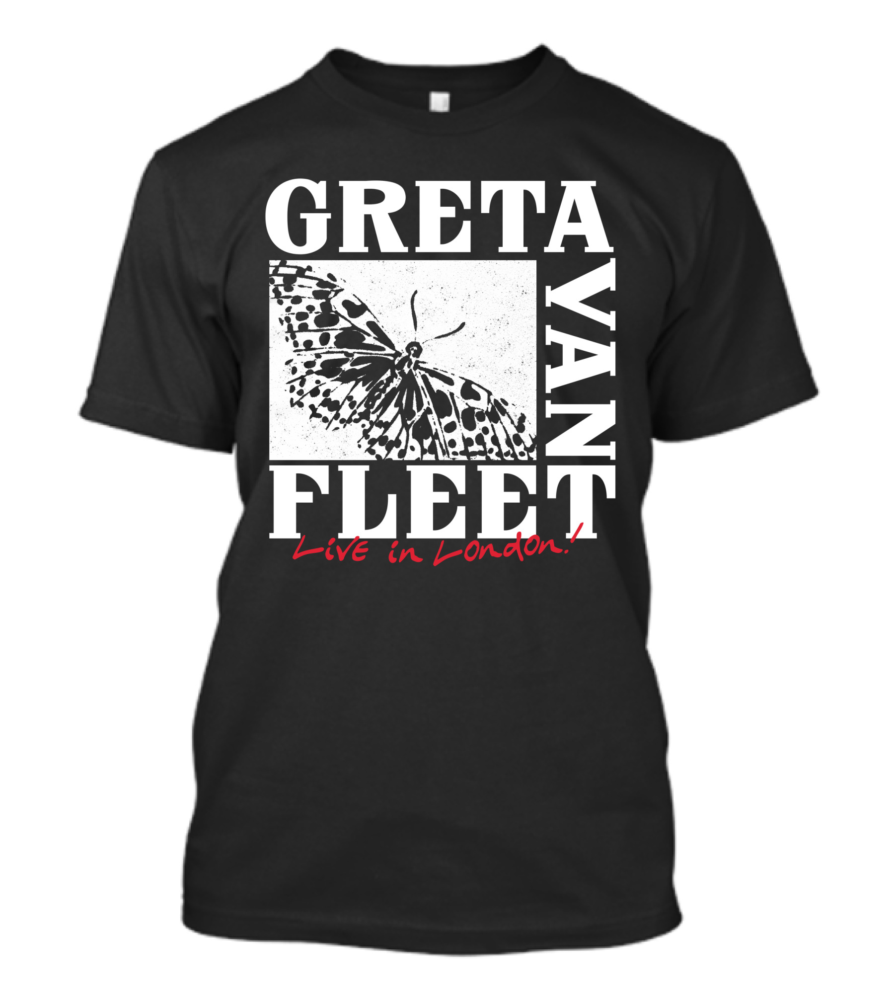 Greta Van Fleet Live In London Butterfly Motif T-Shirt