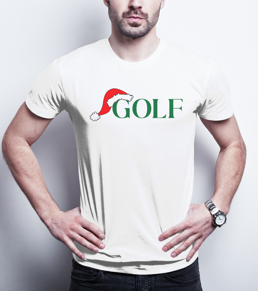GOLF Santa Hat Green Letters T-Shirt