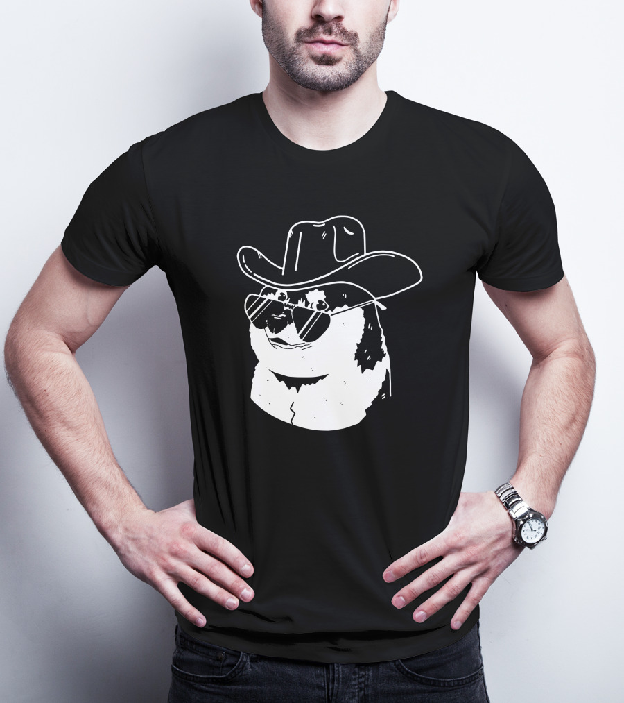 Elon Musk Dogecoin Cowboy Hat Sunglasses Shiba Inu T-Shirt