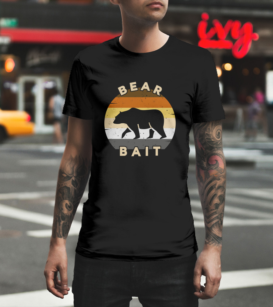 BEAR BAIT Vintage Retro Striped Circle T-Shirt