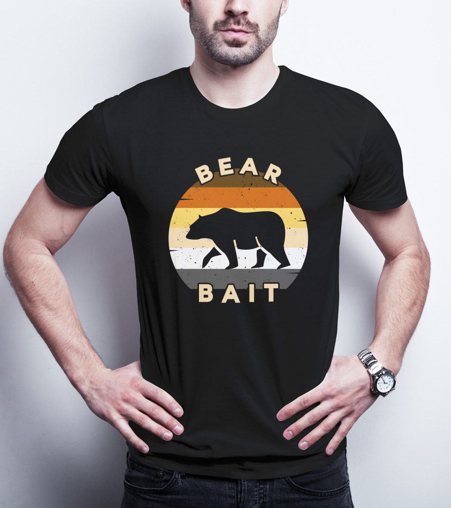 BEAR BAIT Vintage Retro Striped Circle T-Shirt