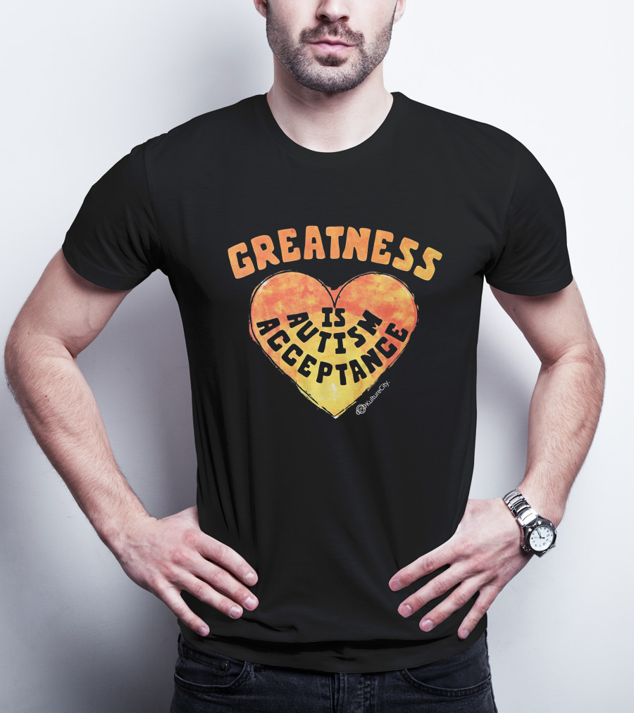 Greatness Is Autism Acceptance Kulturecity Heart T-Shirt