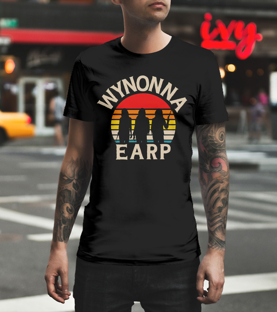 Wynonna Earp Silhouette With Sunset Stripes T-Shirt