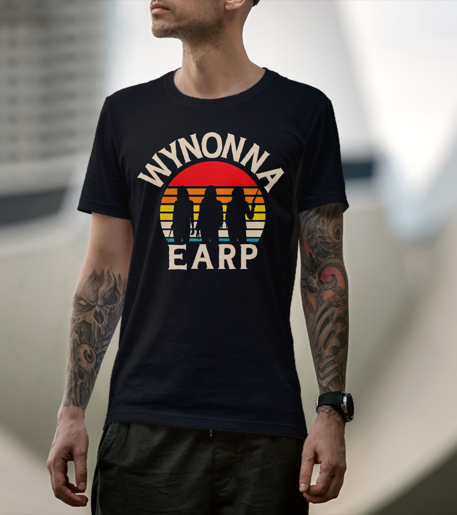 Wynonna Earp Silhouette With Sunset Stripes T-Shirt