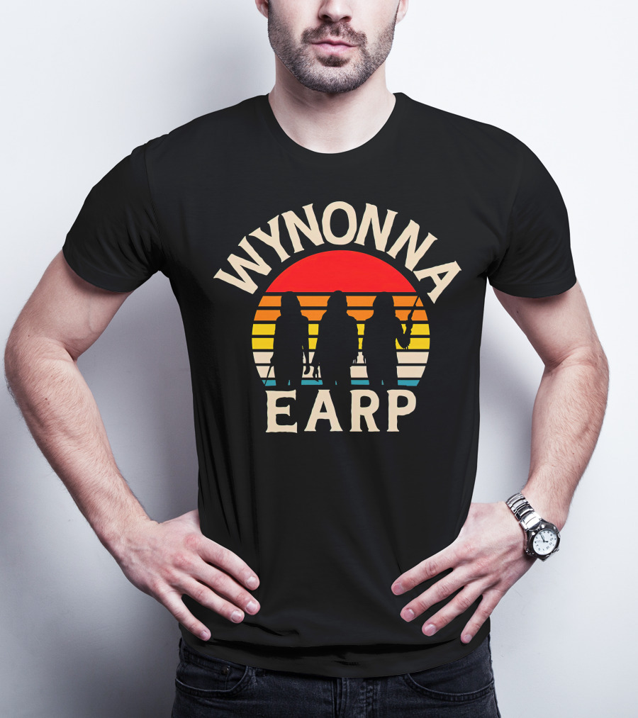 Wynonna Earp Silhouette With Sunset Stripes T-Shirt