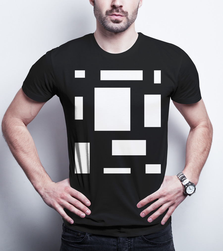 Piet Mondrian Style CAMP MAU 1 MAT BL Geometric Composition T-Shirt