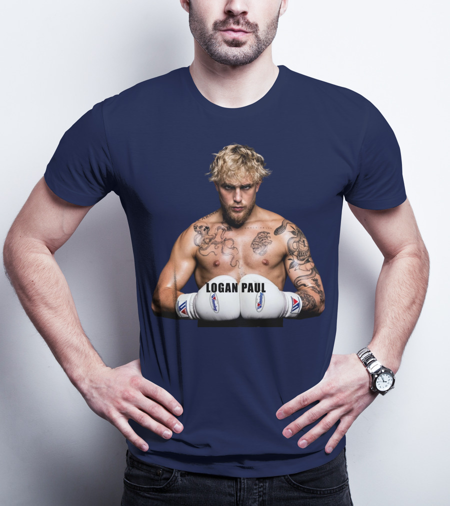 LOGAN PAUL Boxing Pose With Tattoos And Boxing Gloves T-Shirt