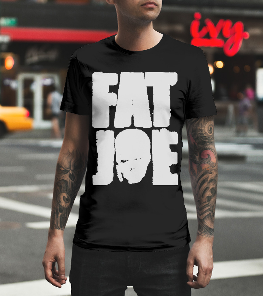 Fat Joe Face Inside Bold White Letters T-Shirt