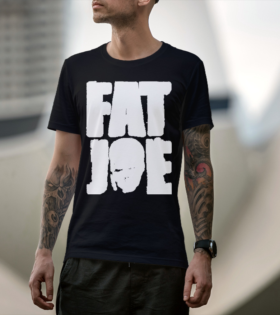 Fat Joe Face Inside Bold White Letters T-Shirt