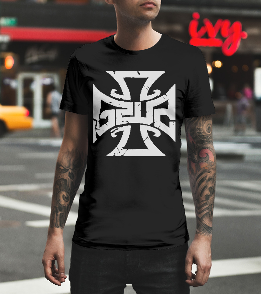 Gzuz Germany Rapper Iron Cross Motif T-Shirt