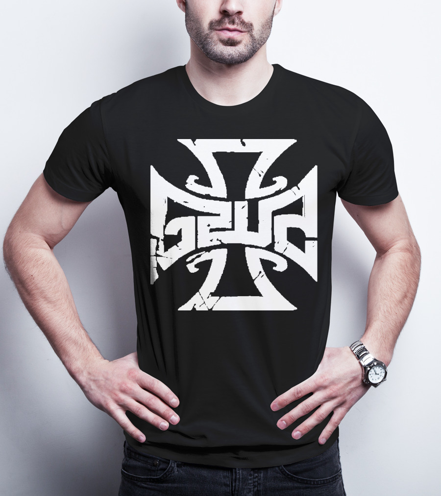 Gzuz Germany Rapper Iron Cross Motif T-Shirt