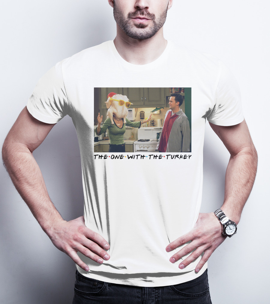 The One With The Turkey Glasses Santa Hat T-Shirt