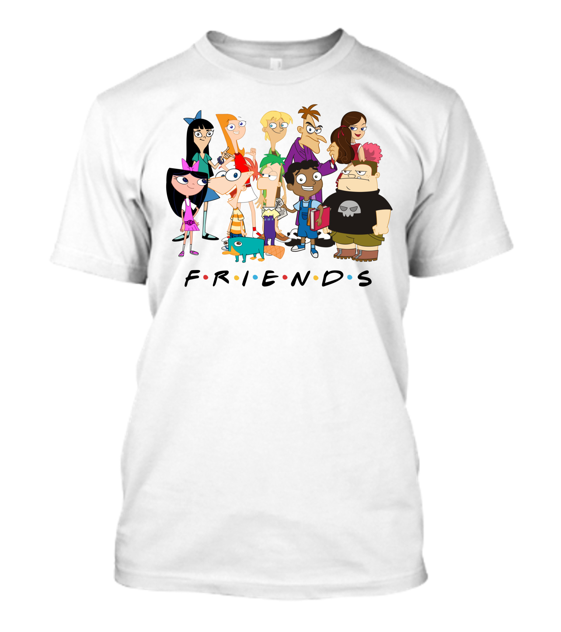 Phineas And Ferb Friends Cast With Iconic Friends T-Shirt