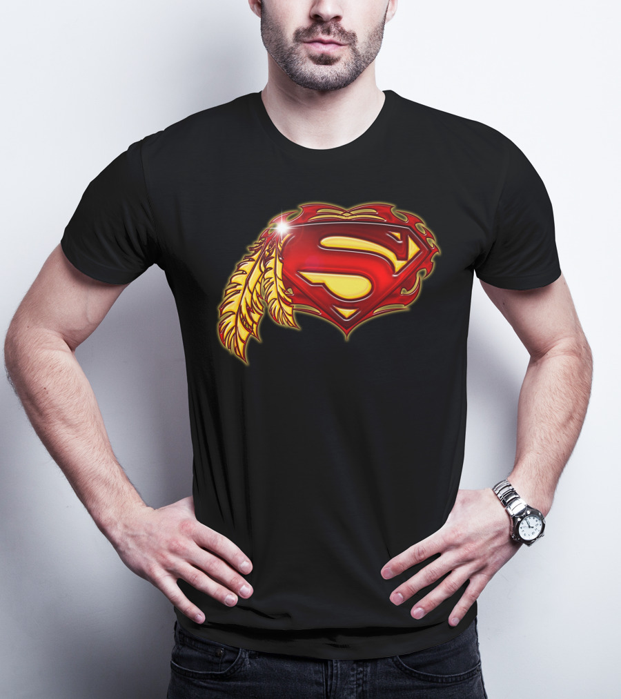 Superman Logo With Native Feather T-Shirt