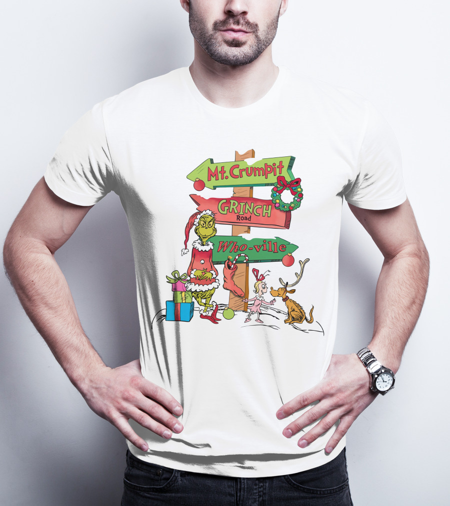 Merry Christmas Grinch Mt. Crumpit Grinch Road Who-ville T-Shirt