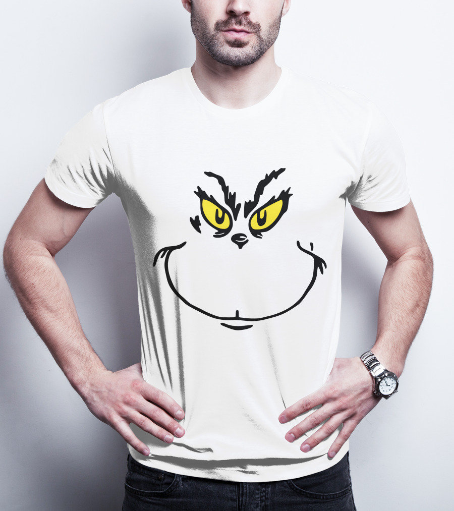 Grinch Face Yellow Eyes T-Shirt
