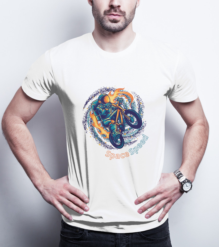 Space Speed Galactic Cyclist Adventure T-Shirt
