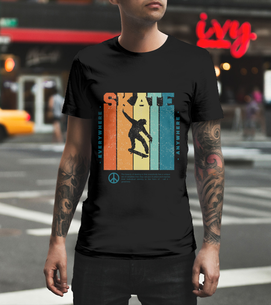 SKATE Everywhere Anywhere Peace T-Shirt