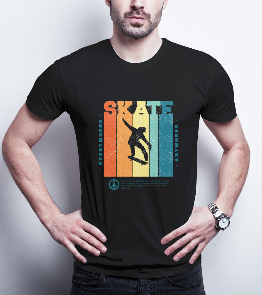 SKATE Everywhere Anywhere Peace T-Shirt