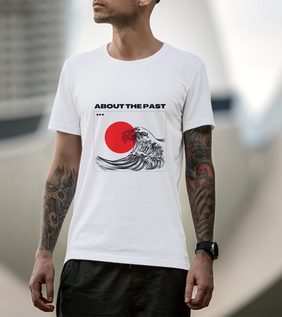 About The Past Red Sun And Great Wave T-Shirt