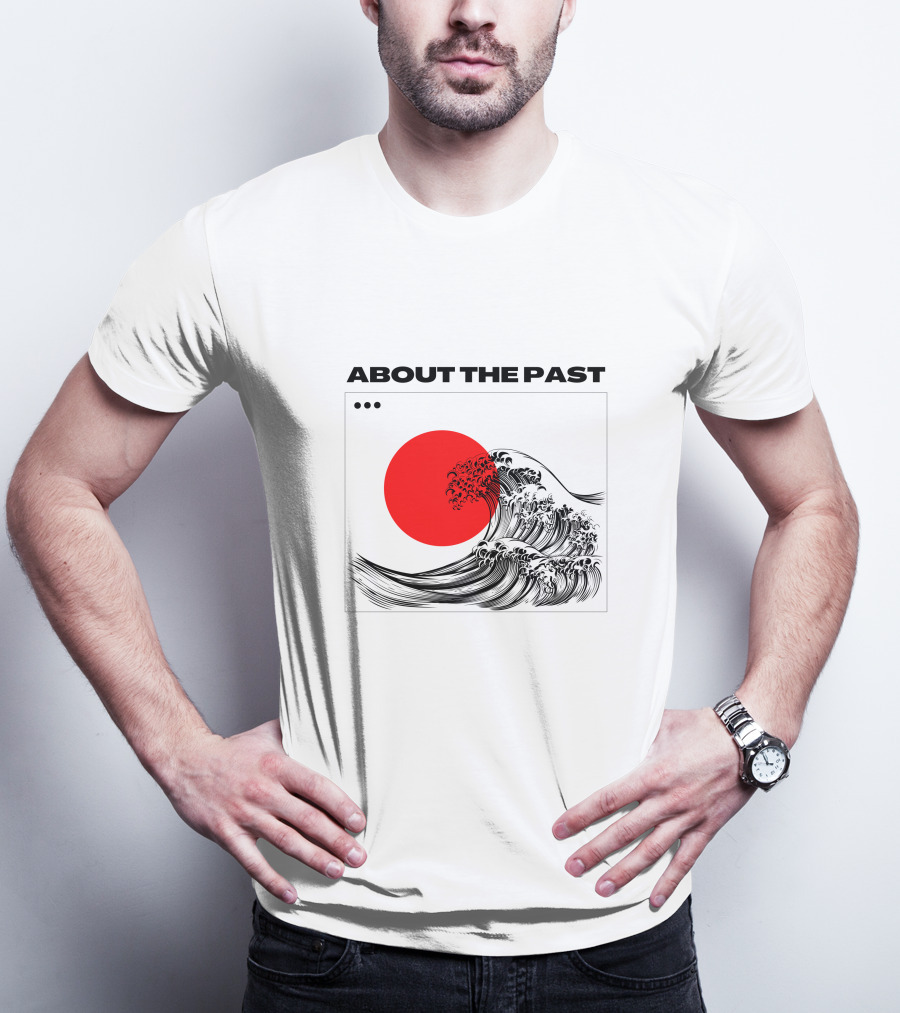 About The Past Red Sun And Great Wave T-Shirt