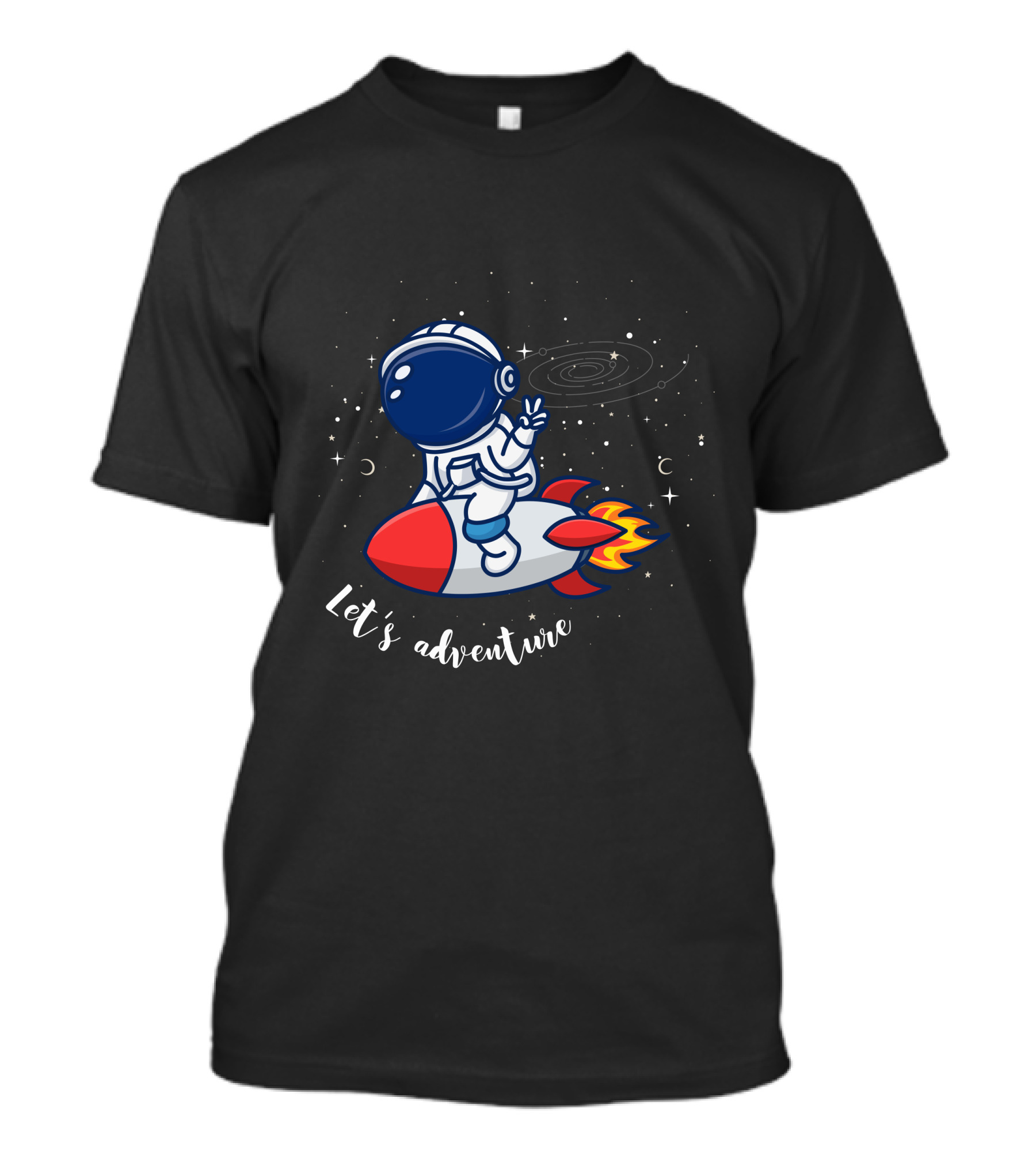 Cute Astronaut Let's Adventure Rocket Galaxy T-Shirt