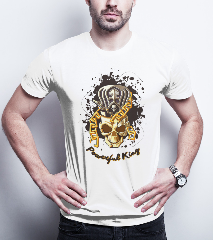 Powerful King Skull With Crown And Chains T-Shirt